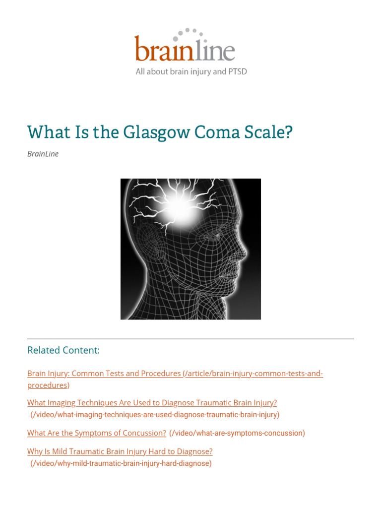 What Is the Glasgow Coma Scale_ _ BrainLine | PDF | Traumatic Brain ...