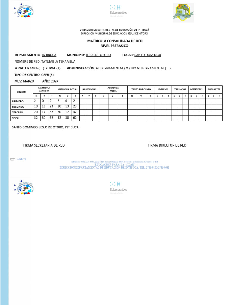 Formato Parte Mensual 2024 | PDF