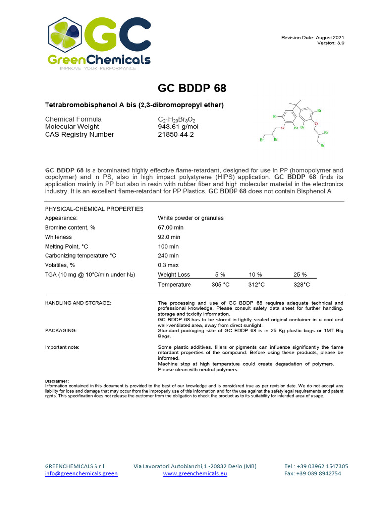 TDS GC-BDDP-68 Ver-3.0 Eng | PDF | Plastic | Polymers