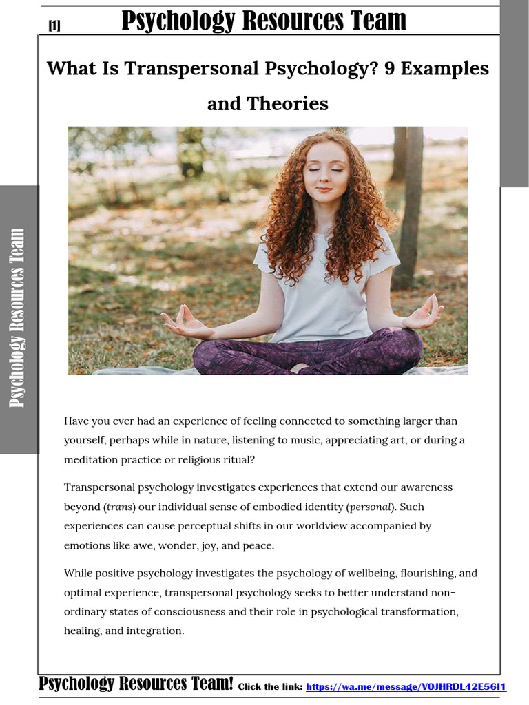 What Is Transpersonal Psychology 9 Examples and Theories - Docm | PDF ...