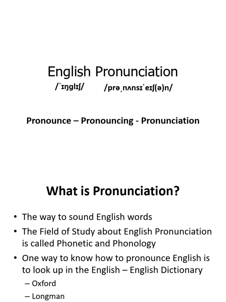 English Pronunciation | PDF