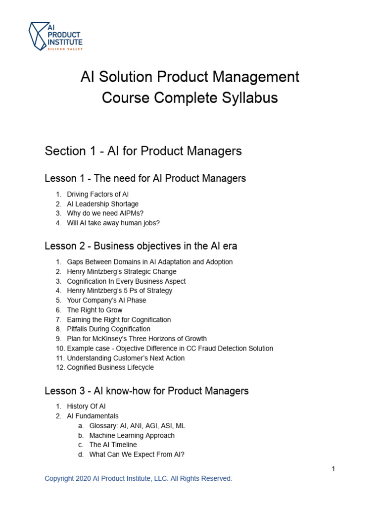 AISPM Complete Course Syllabus-2 | PDF | Artificial Intelligence ...