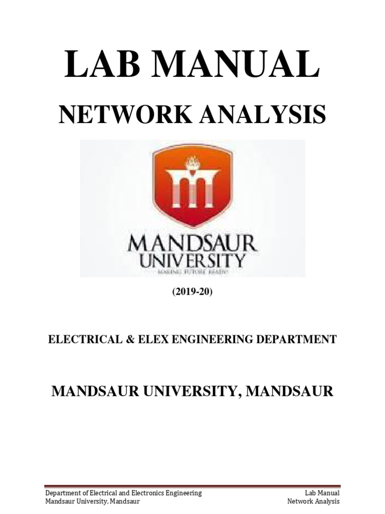 Network Analysis Lab Manual | PDF | Network Analysis (Electrical Circuits) | Electrical Network
