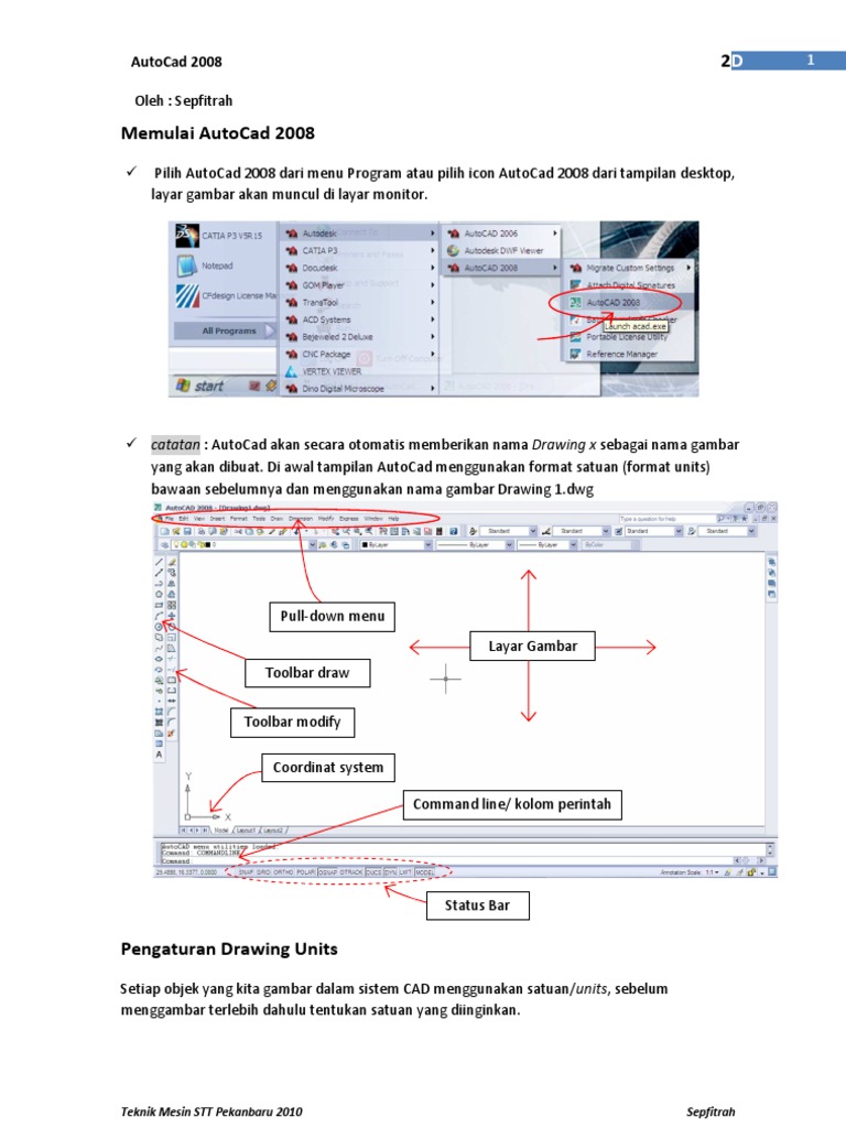 Tutorial Auto Cad 2008 by Sepfitrah | PDF