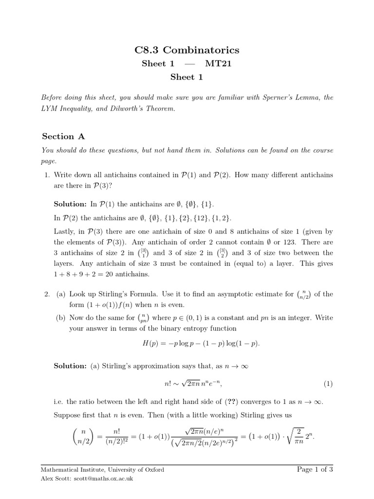 MT21 Combinatorics sheet 1 with solutions | PDF | Mathematical Concepts ... MT21 Combinatorics sheet 1 with solutions | PDF | Mathematical Concepts ...