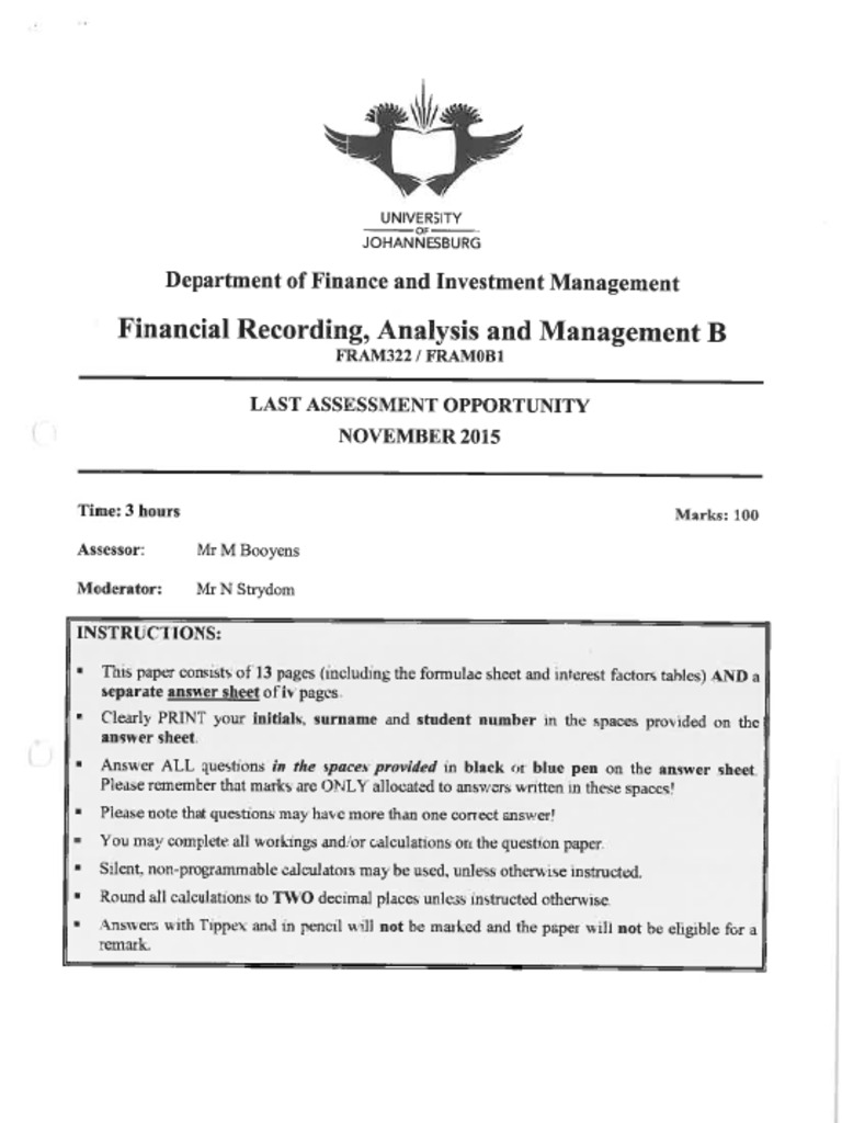 FRAM B November 2015 | PDF