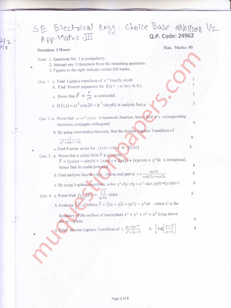 Se-Electrical Sem3 m3-Cbcgs May18 | PDF