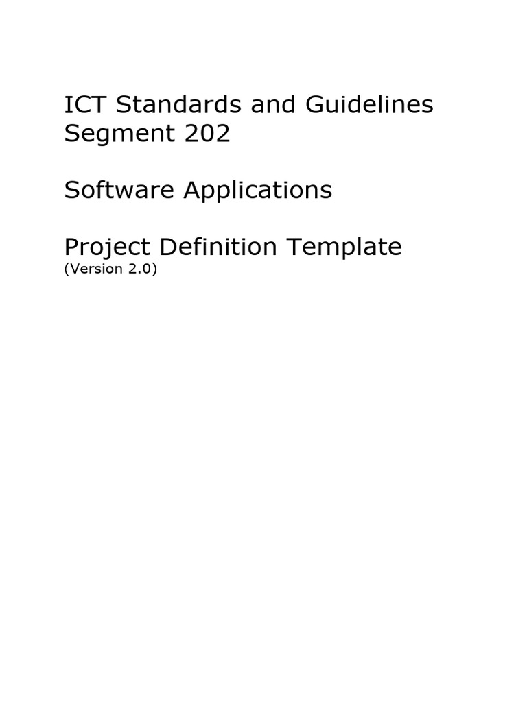 202-01 SW Project Definition - Template | PDF | Risk Management | Risk