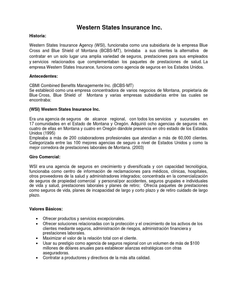 Caso Western States Insurance | PDF | Recursos humanos | Marketing