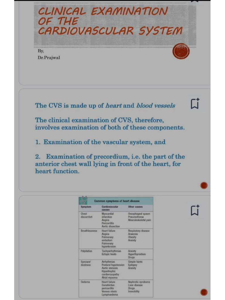 CVS Examination | PDF