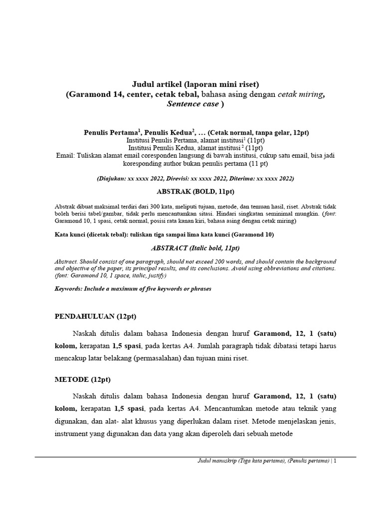 Panduan Penulisan Laporan Riset Mini | PDF