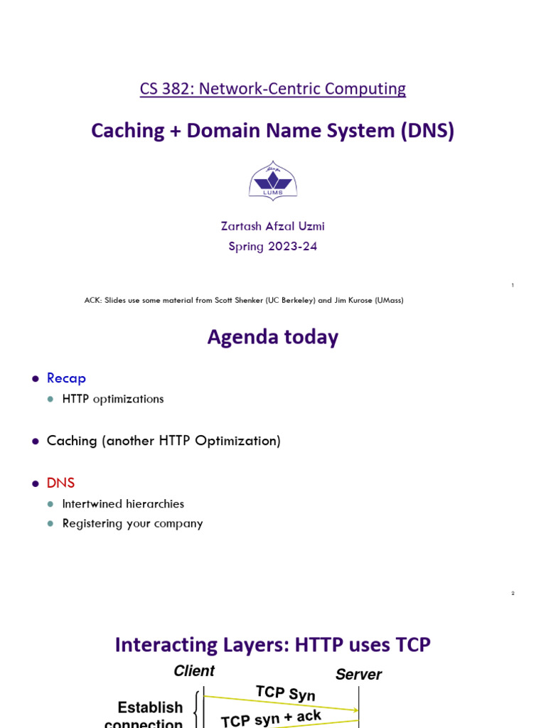 Lec11 2024 02 26 CachingDNS | PDF | Proxy Server | Networking