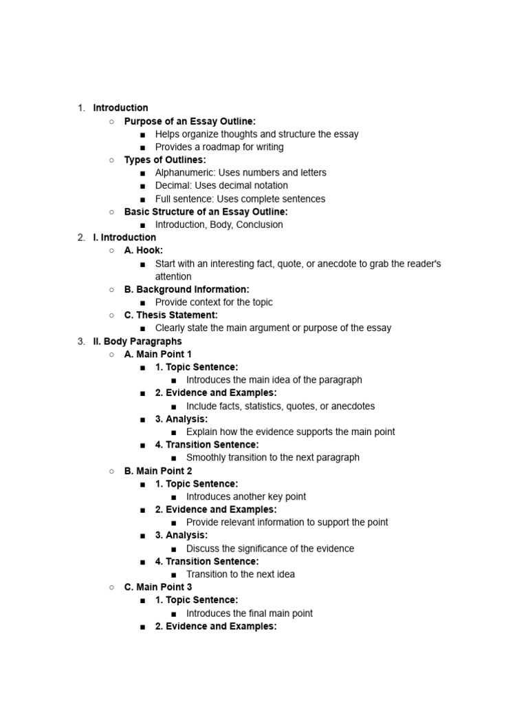 How To Do An Essay Outline | PDF | Essays | Evidence