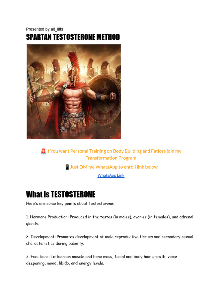 Spartan Testosterone Method | PDF | Strength Training | Sleep