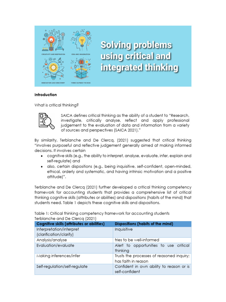 Problem Solving and CT Guide | PDF | Critical Thinking | Thought