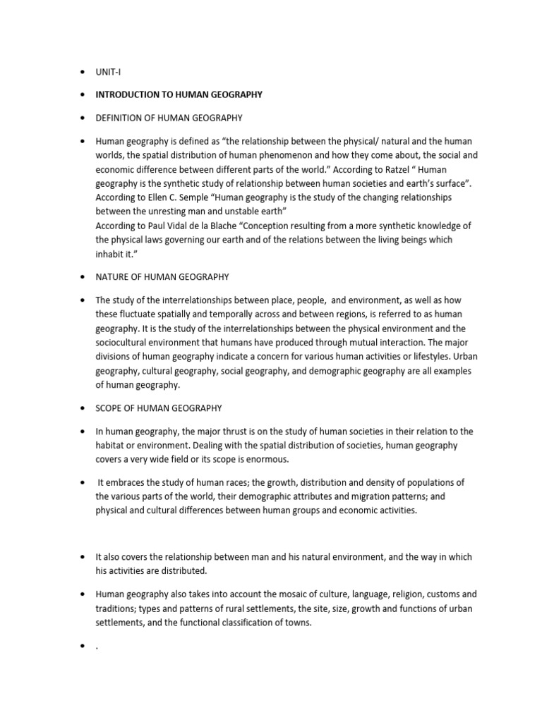 Overview of Human Geography Concepts | PDF | Human Development Index ...