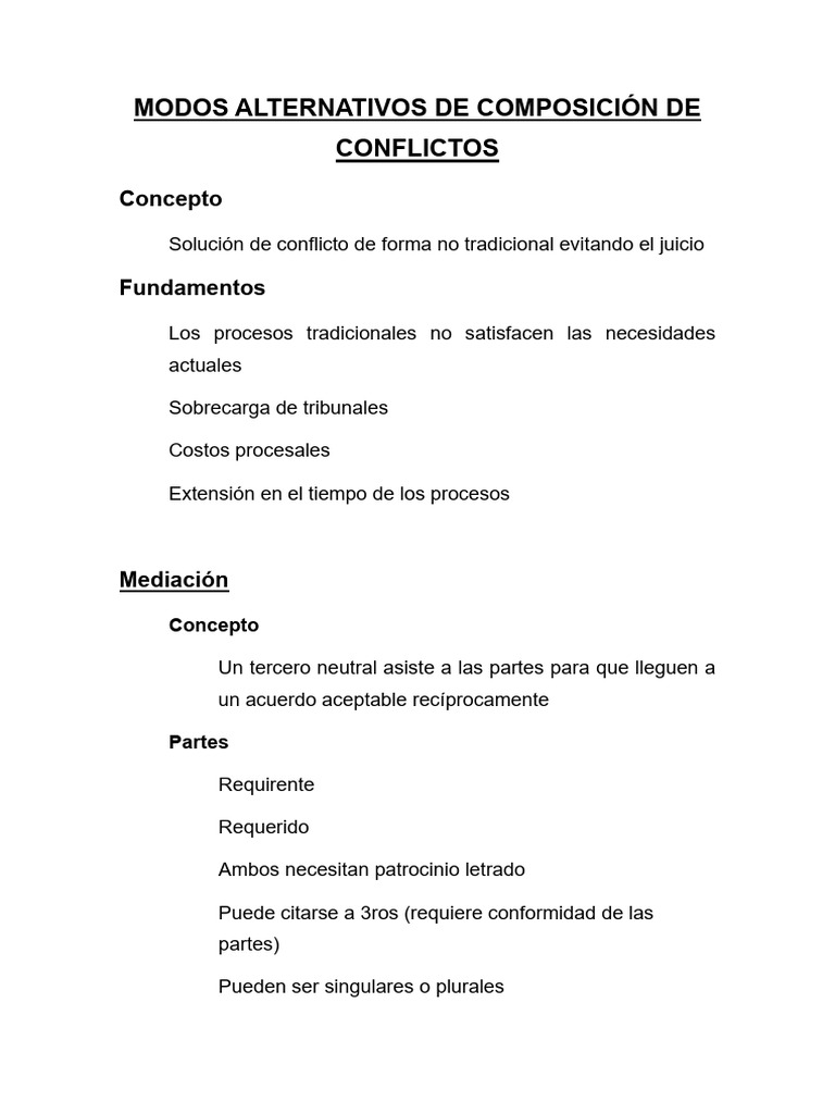 Resumen Procesal 2 | PDF | Demanda judicial | Mediación