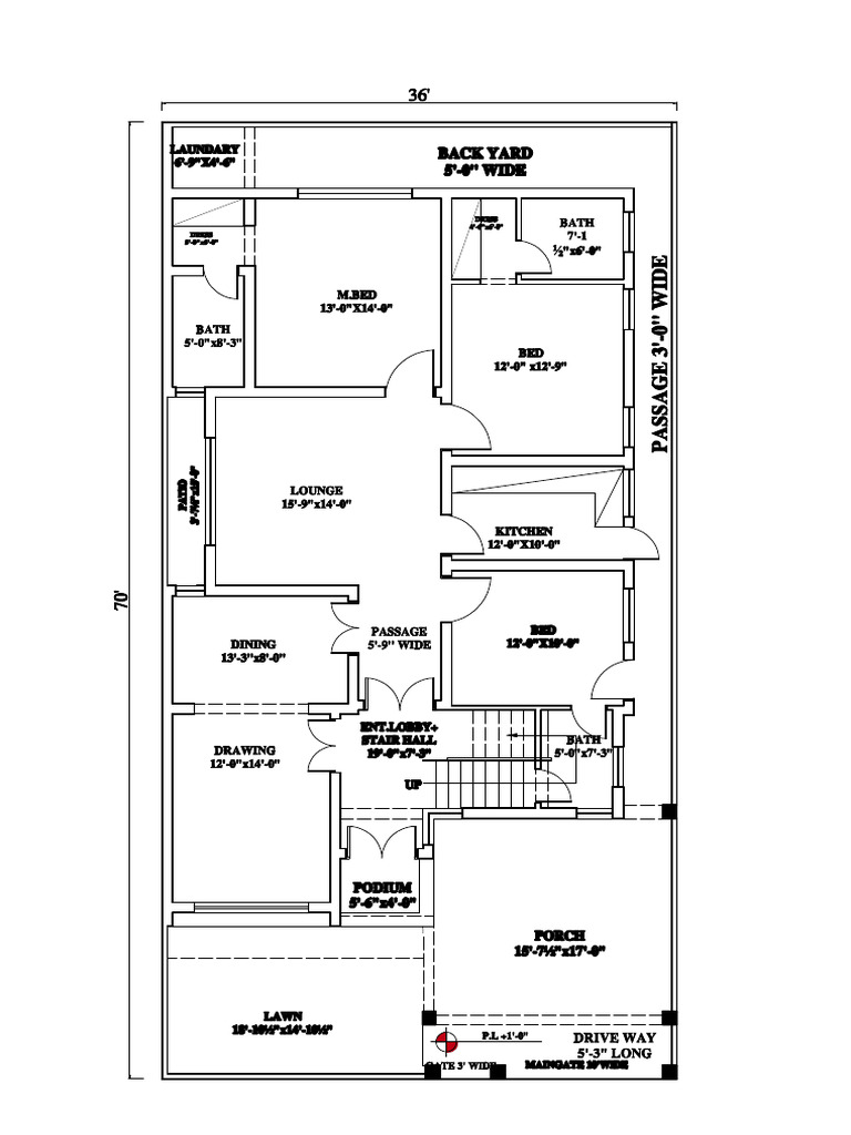 36x70 PLAN-Model-1 | PDF