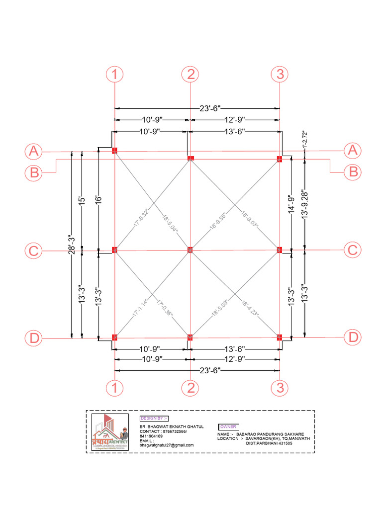 Pandit Sakhare Autocad Column Layout Plan 2 File | PDF