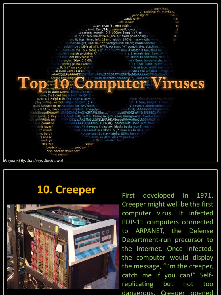 TOP 10 Computer Virus | Download Free PDF | Computer Virus | Malware