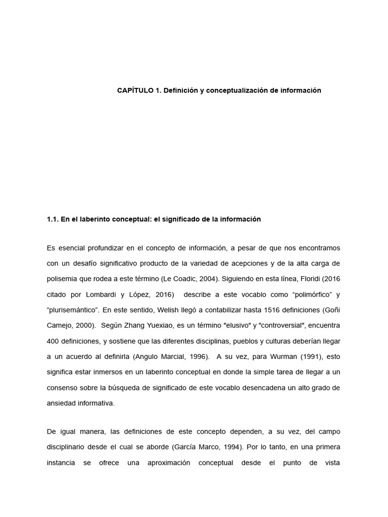 Definición y Conceptualización de La Información | PDF | Información ...