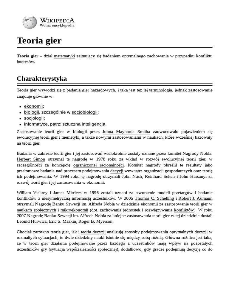 Teoria gier | PDF