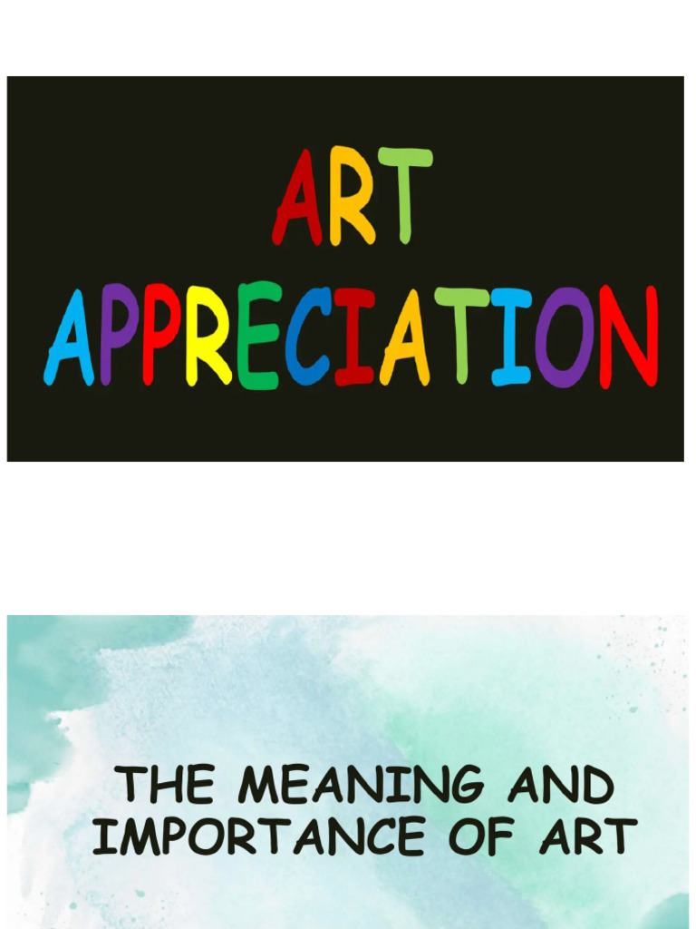 Lesson 1 Art Appreciation | PDF