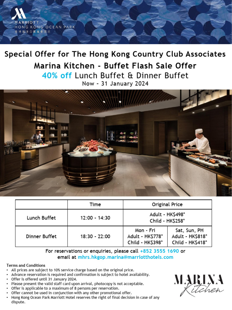 Marina Kitchen - Buffet Flash Sale Offer: Lunch Buffet & Dinner Buffet | PDF