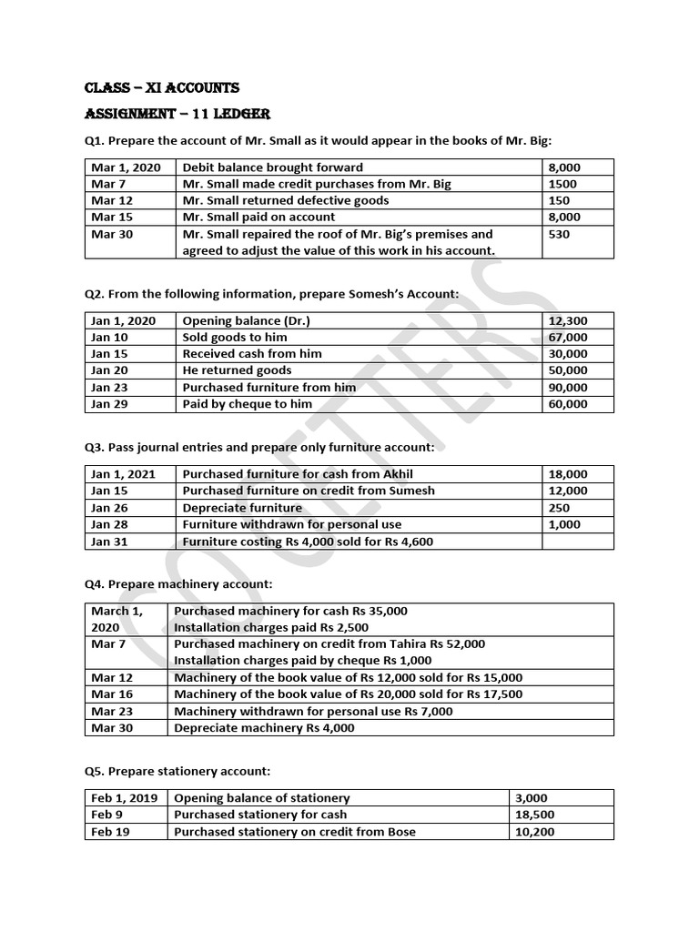 ASSIGNMENT 11 LEDGER Edited 17-7-22 | PDF | Debits And Credits | Private Sector