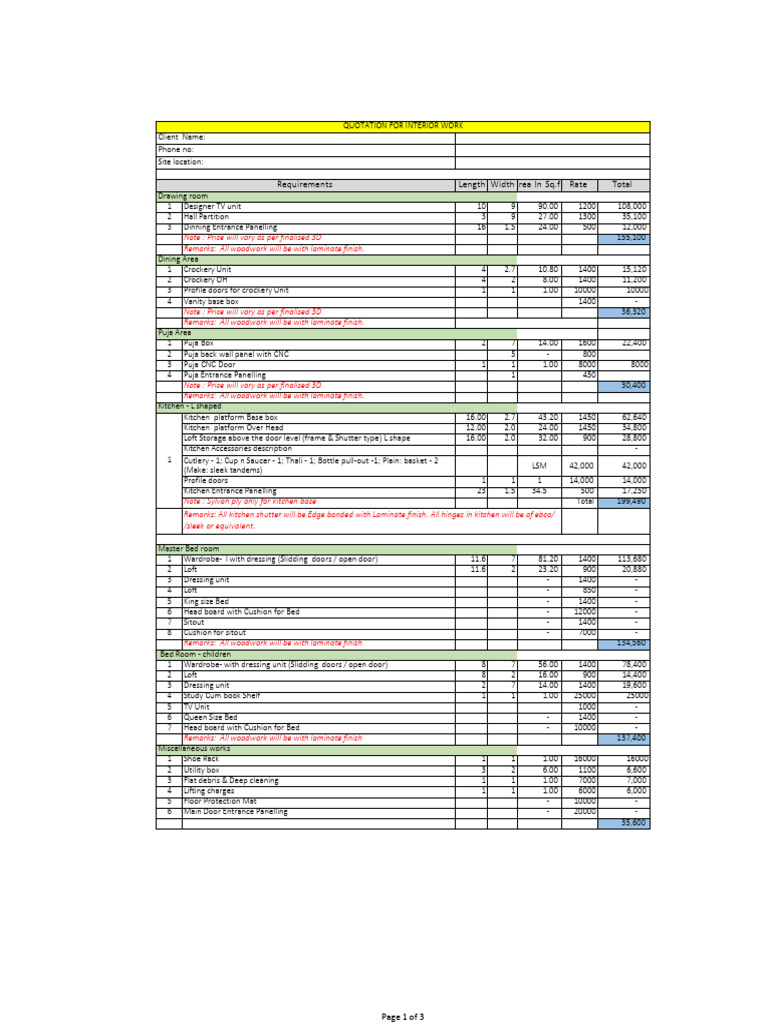 Quotation 2 | PDF | Door | Ceiling