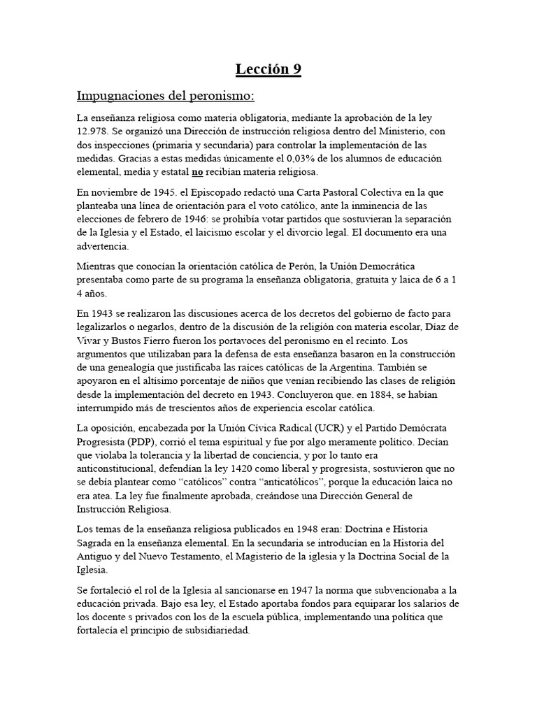 Lección 9 | PDF | Iglesia Católica | Educación Secundaria