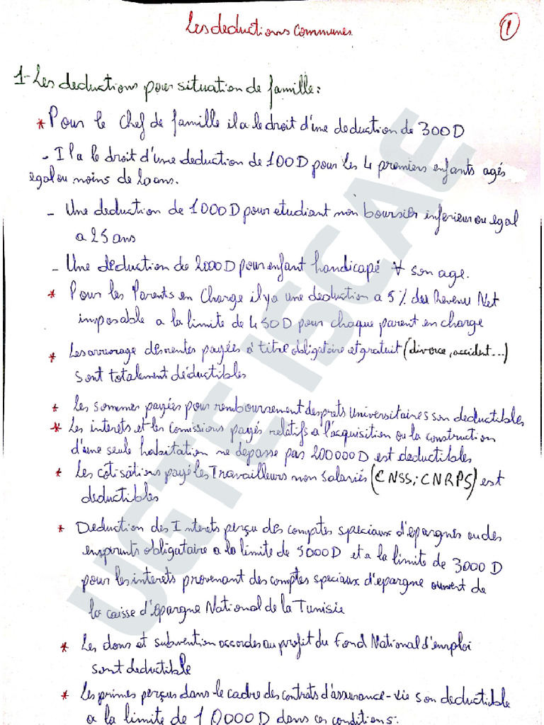 Résumé - Les Déductions Communes | PDF