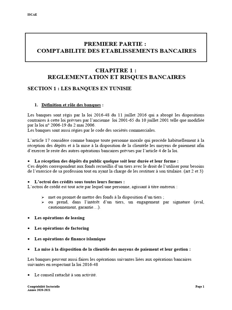 Comptabilité des Établissements Bancaires | PDF | Banques | Crédit