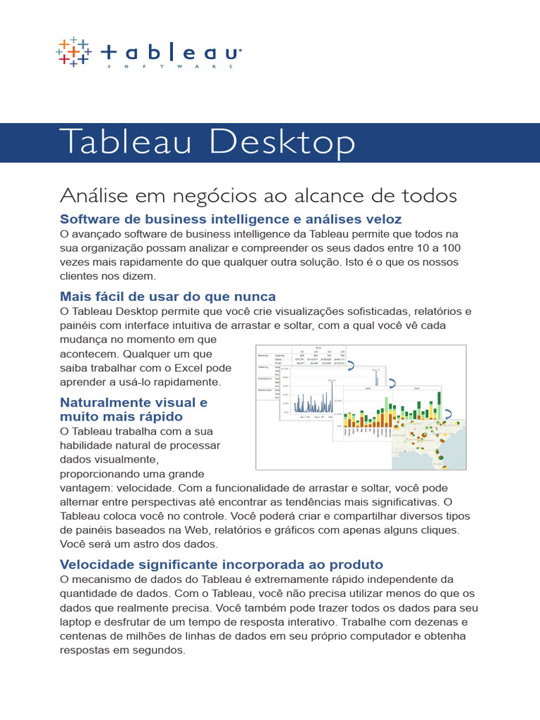 Brochura - Tableau Desktop | PDF | Inteligência empresarial | Rede mundial de computadores
