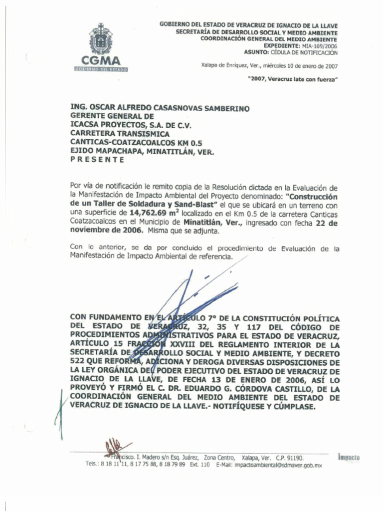Resolutivo de Impacto Ambiental - IC Proyectos | PDF