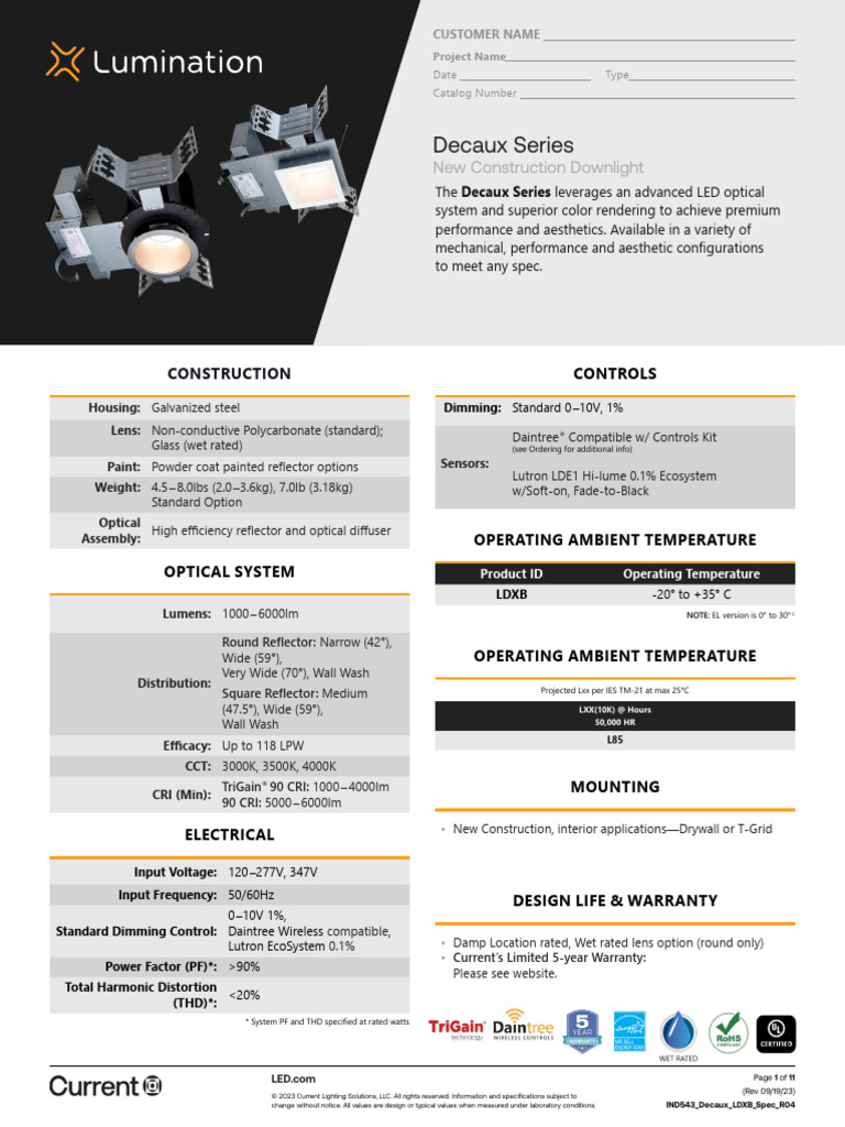 IND543 Decaux LDXB Spec | PDF | Electrical Engineering