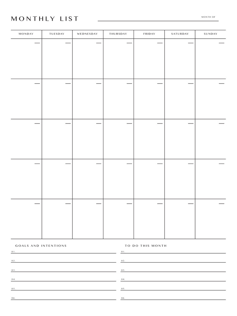 Monthly List | PDF