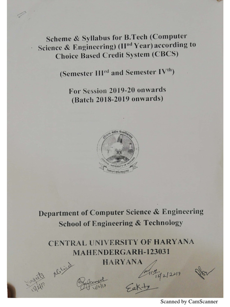 B.tech CSE 2018 Batch Onwards Syllabus | PDF | Method (Computer Programming) | Class (Computer ...