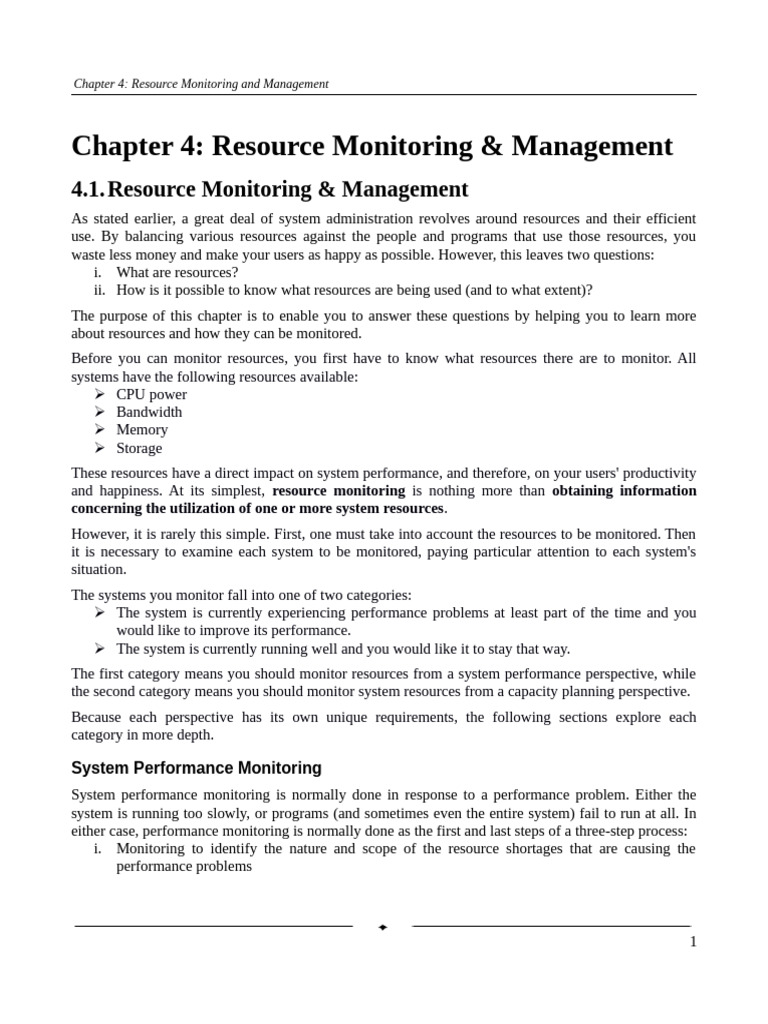 Chapter 4 - Resource Monitoring & Management | PDF | Secure Shell | Computer Network