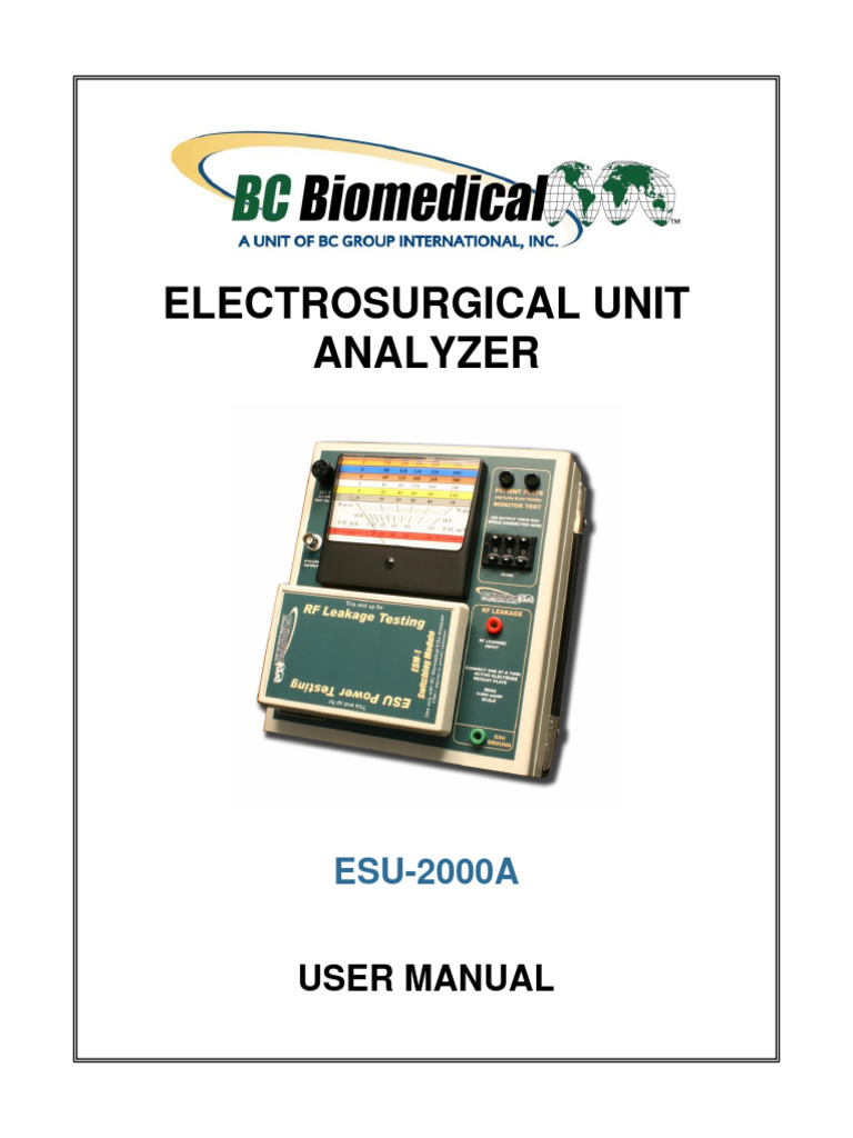 Analisador de Bisturi - Esu-2000a - Manual | PDF | Hertz | Electrical ...