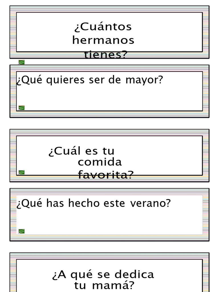 Tarjetas Pregunta A Tu Companero | PDF | Estilo de vida