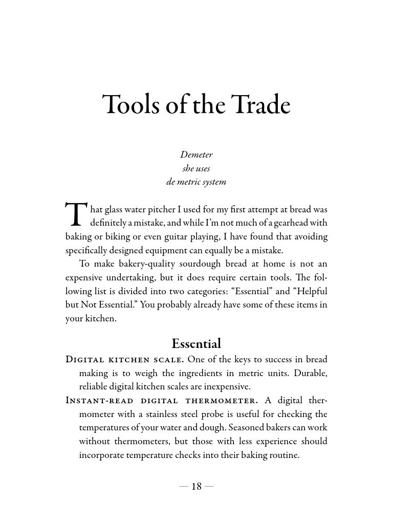 The Hungry Ghost Bread Book: Tools of The Trade | PDF | Baking | Breads