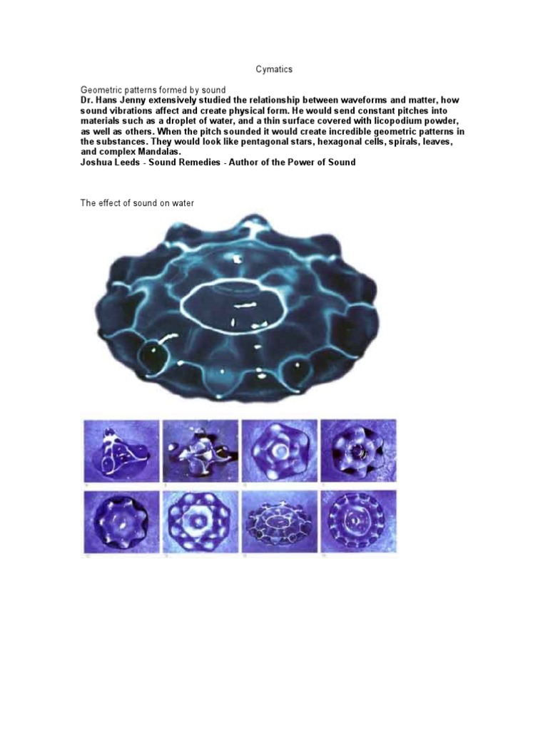 Cymatics Geometric Patterns Formed by Sound DR Hans Jenny Extensively | PDF
