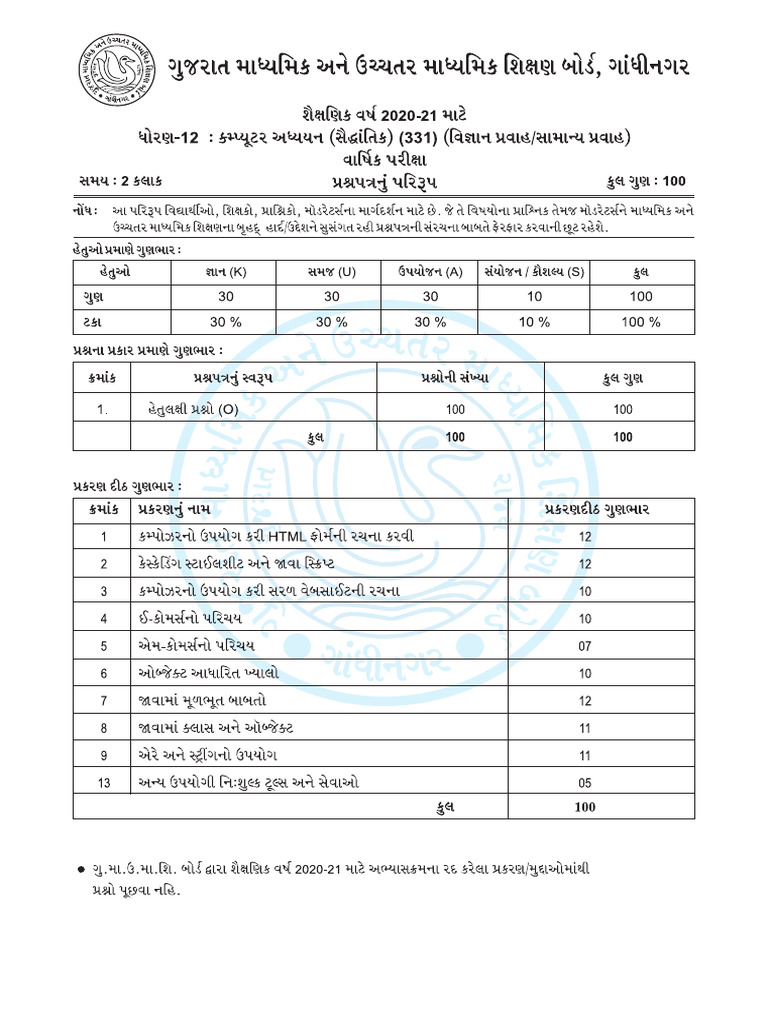 STD - 12 - Computer Adhyayan (Vigyan Pravah) | PDF