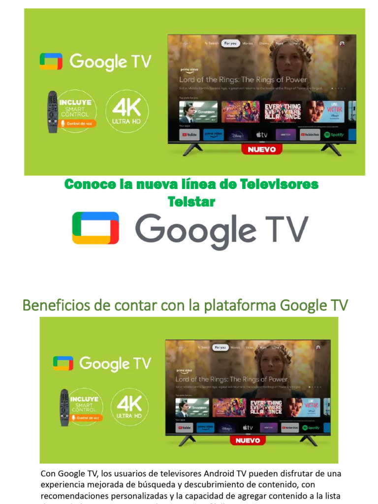 Televisor Telstar 32" con Google TV | PDF | Hdmi | Televisión
