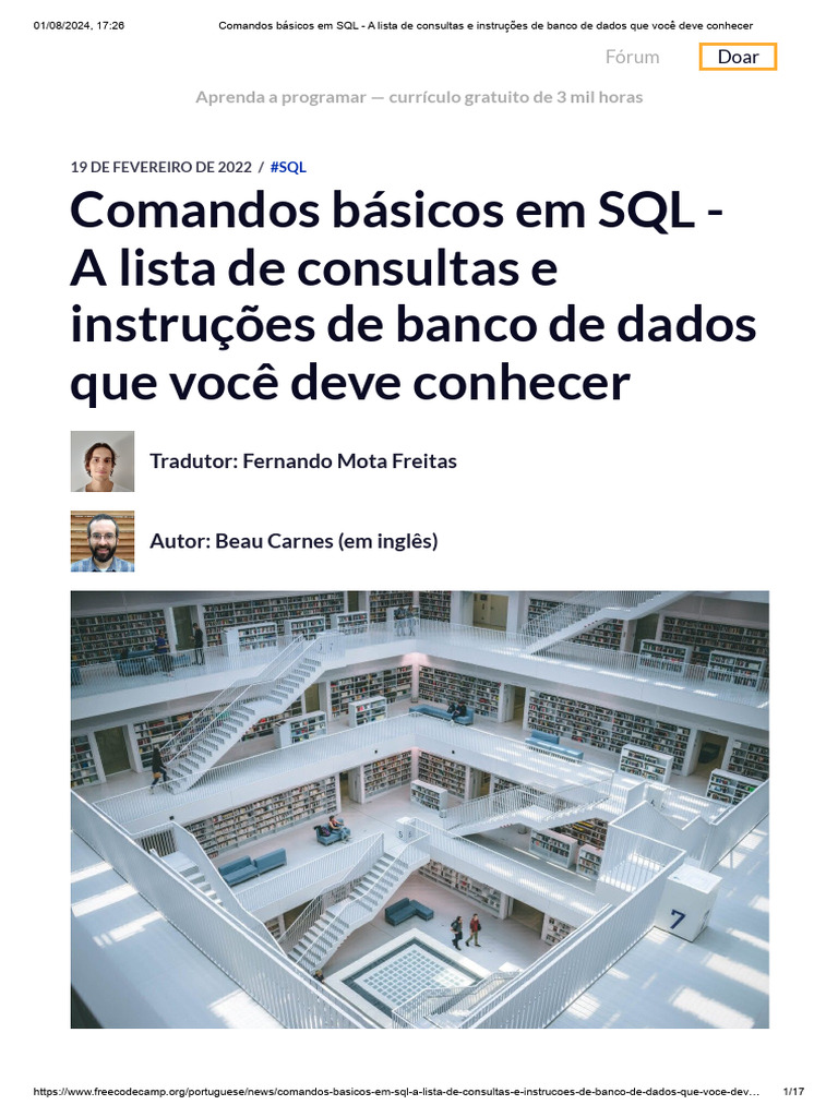 Comandos Básicos em SQL - A Lista de Consultas e Instruções de Banco de ...