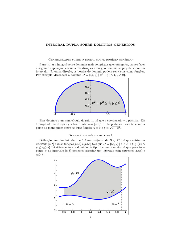 Integral Dupla em Domínios Genéricos | PDF | Integrante | Domínio de ...
