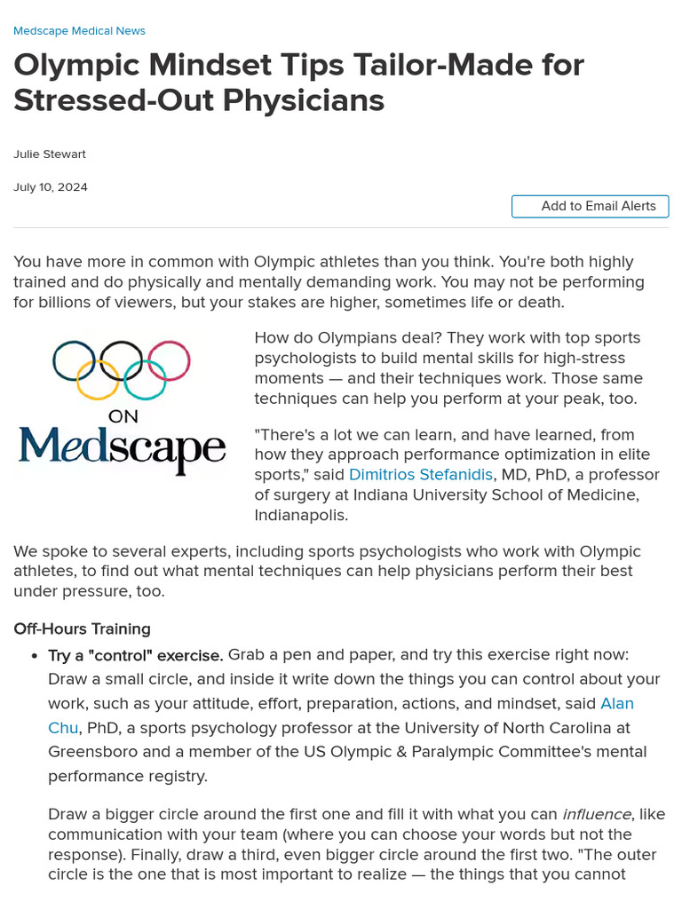 Olympic Mindset Tips Tailor-Made For Stressed-Out Physicians | PDF ...
