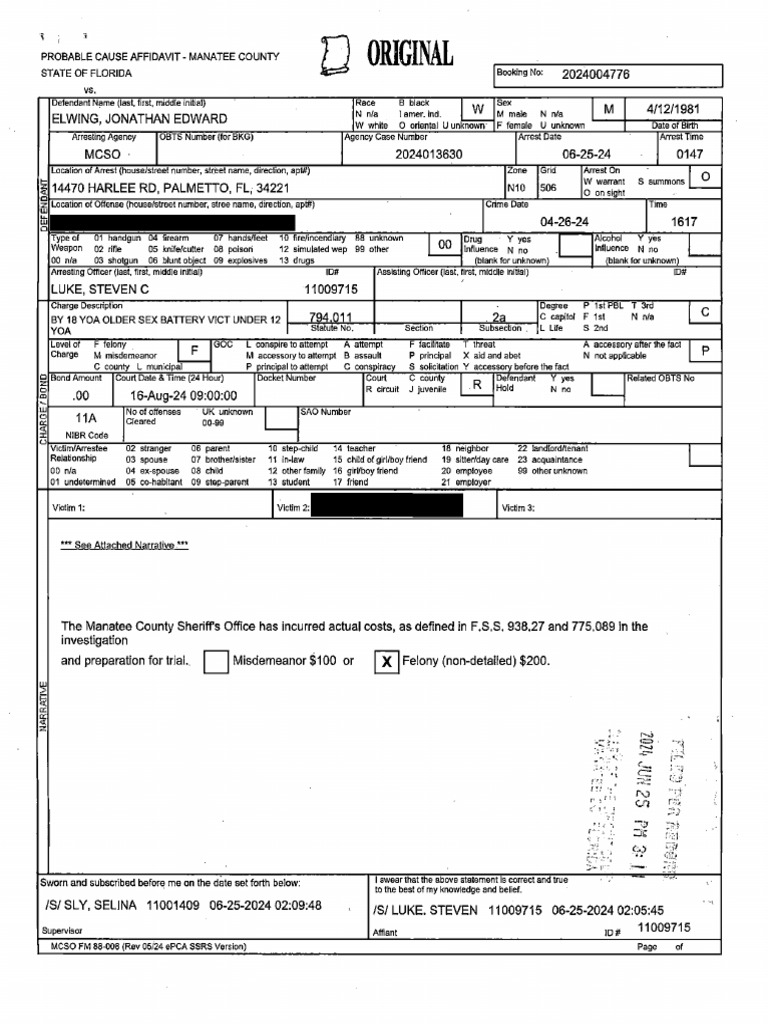 Probable Cause Affidavit - Long Version Jonathan Elwing | PDF