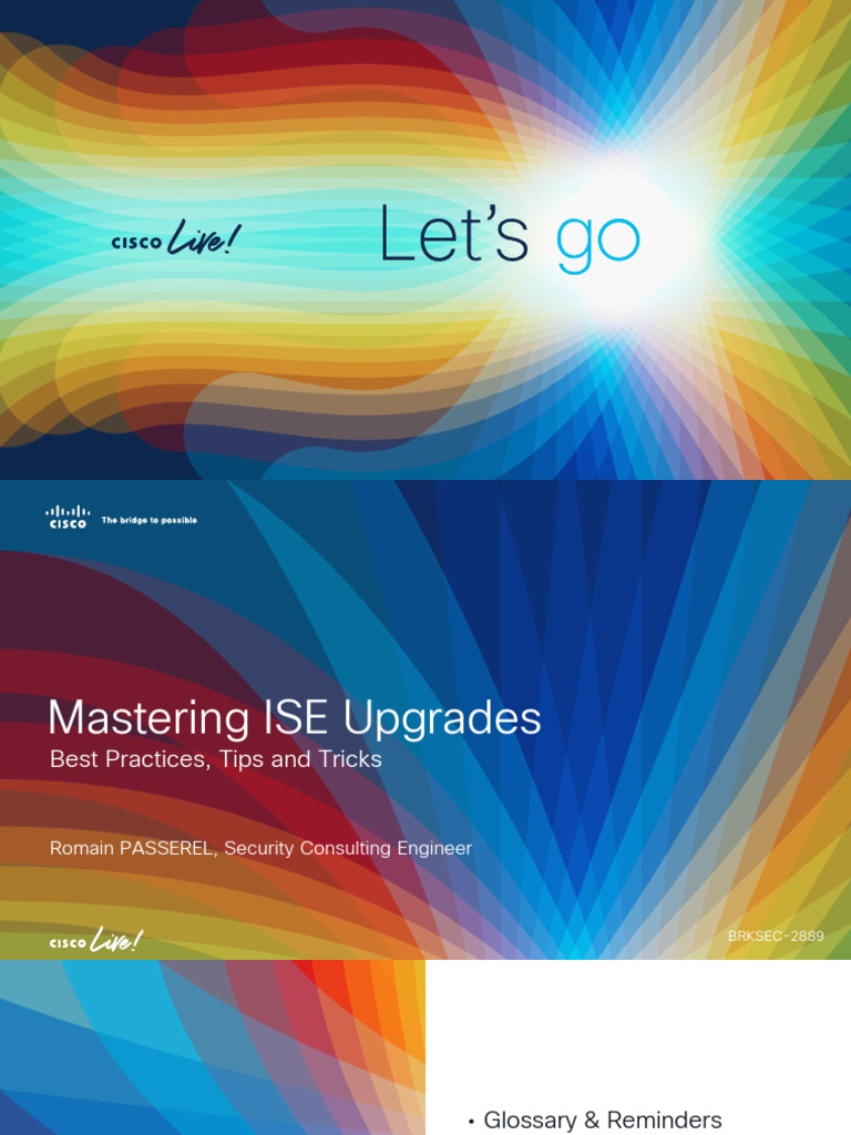 ISE Upgrade Best Practices Guide | PDF | Backup | Command Line Interface